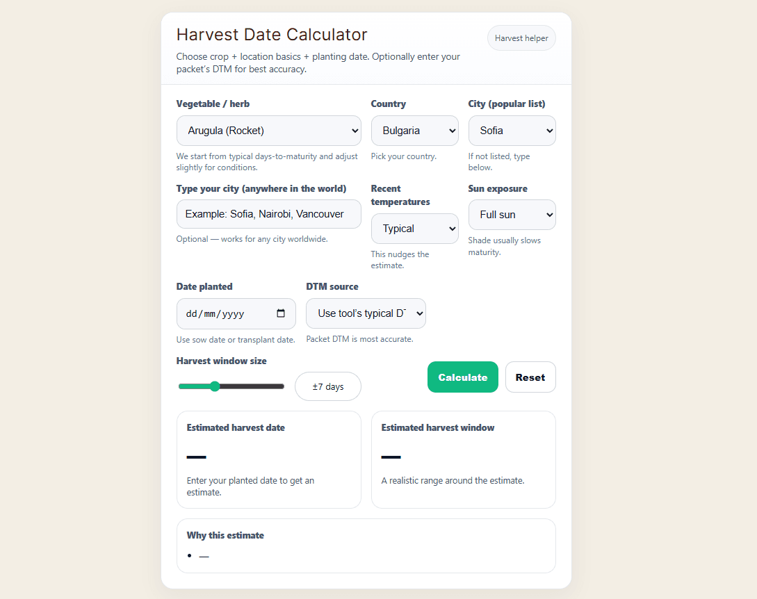 Harvest Date Calculator (Free Tool to Estimate When Your Vegetables ...